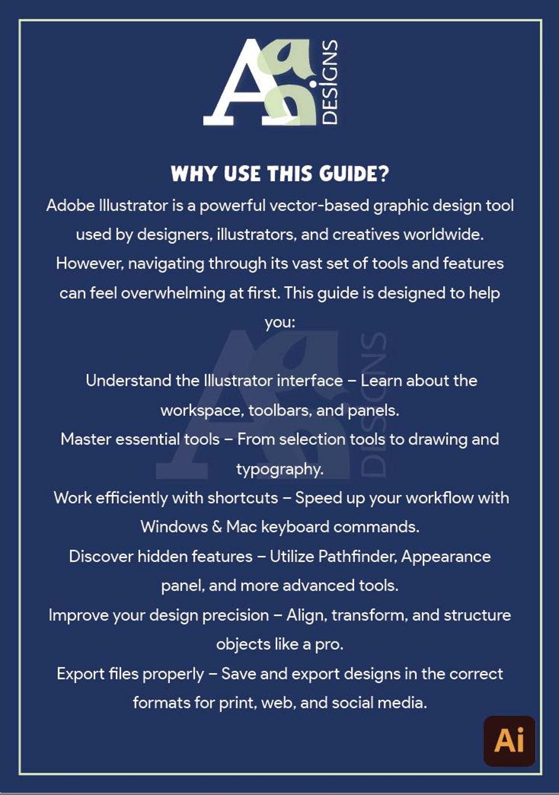 Adobe Illustrator Complete Guide With Cheat Sheet - Printable Guide for ...