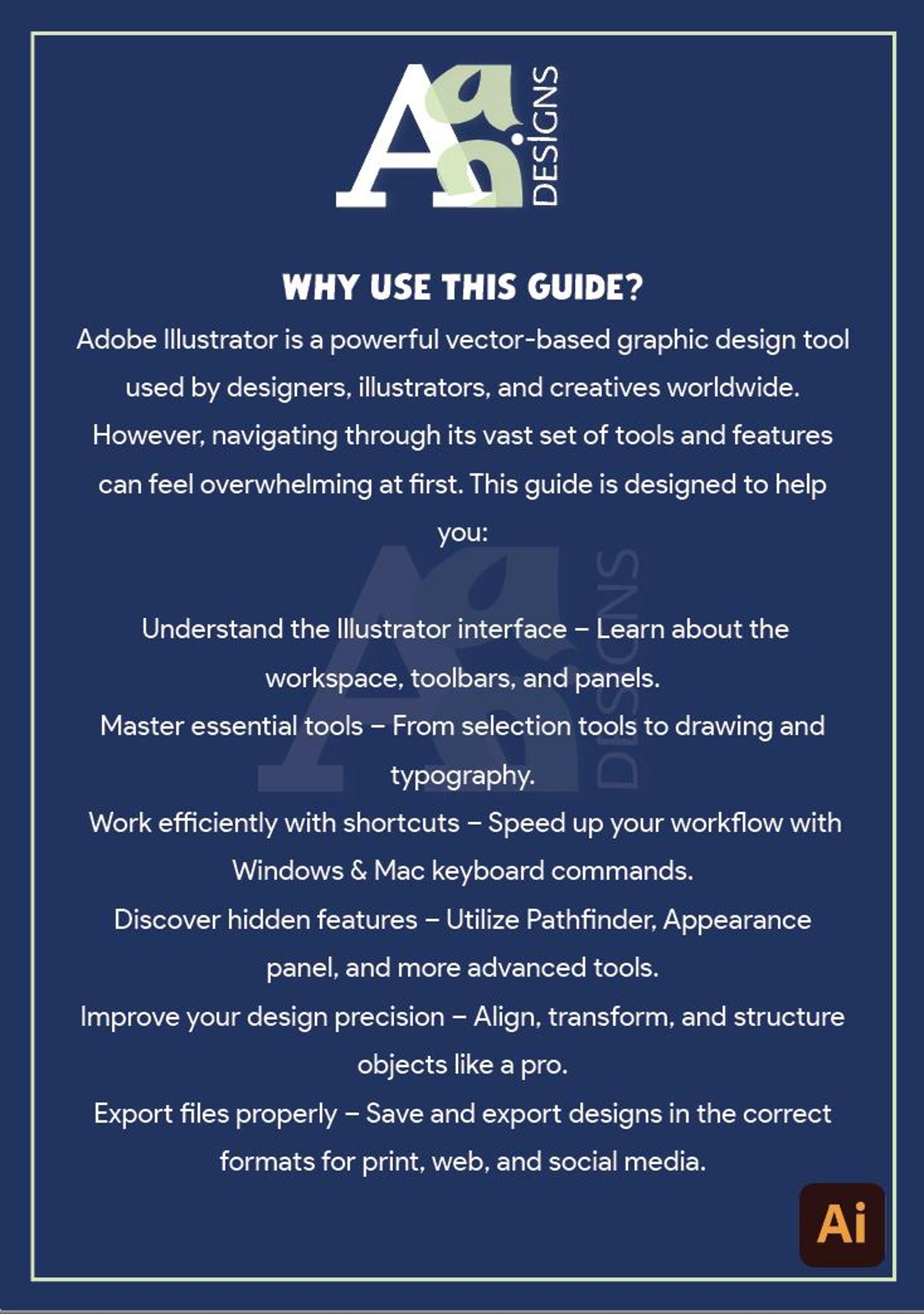 Adobe Illustrator Complete Guide With Cheat Sheet - Printable Guide for ...