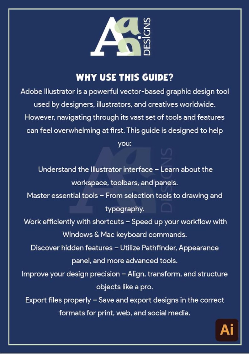 Adobe Illustrator Complete Guide With Cheat Sheet - Printable Guide for ...