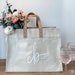 Luxury Bridal Party Canvas Tote With Leather Handles - Etsy