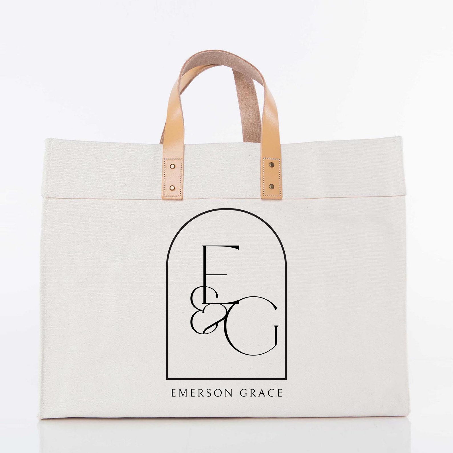 Luxury Bridal Party Canvas Tote With Leather Handles - Etsy