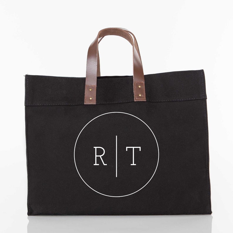 Luxury Bridal Party Canvas Tote With Leather Handles - Etsy