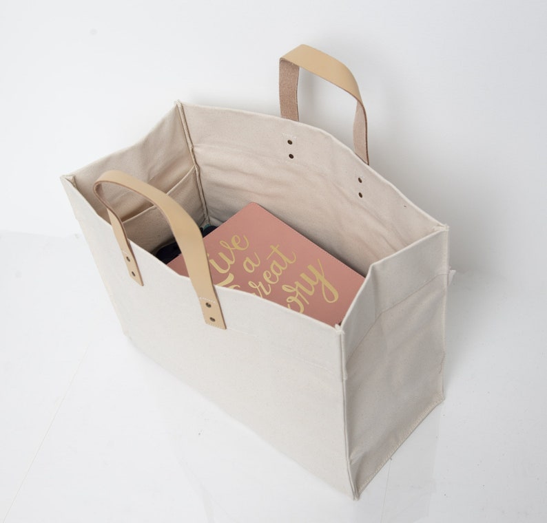 Luxury Bridal Party Canvas Tote With Leather Handles - Etsy