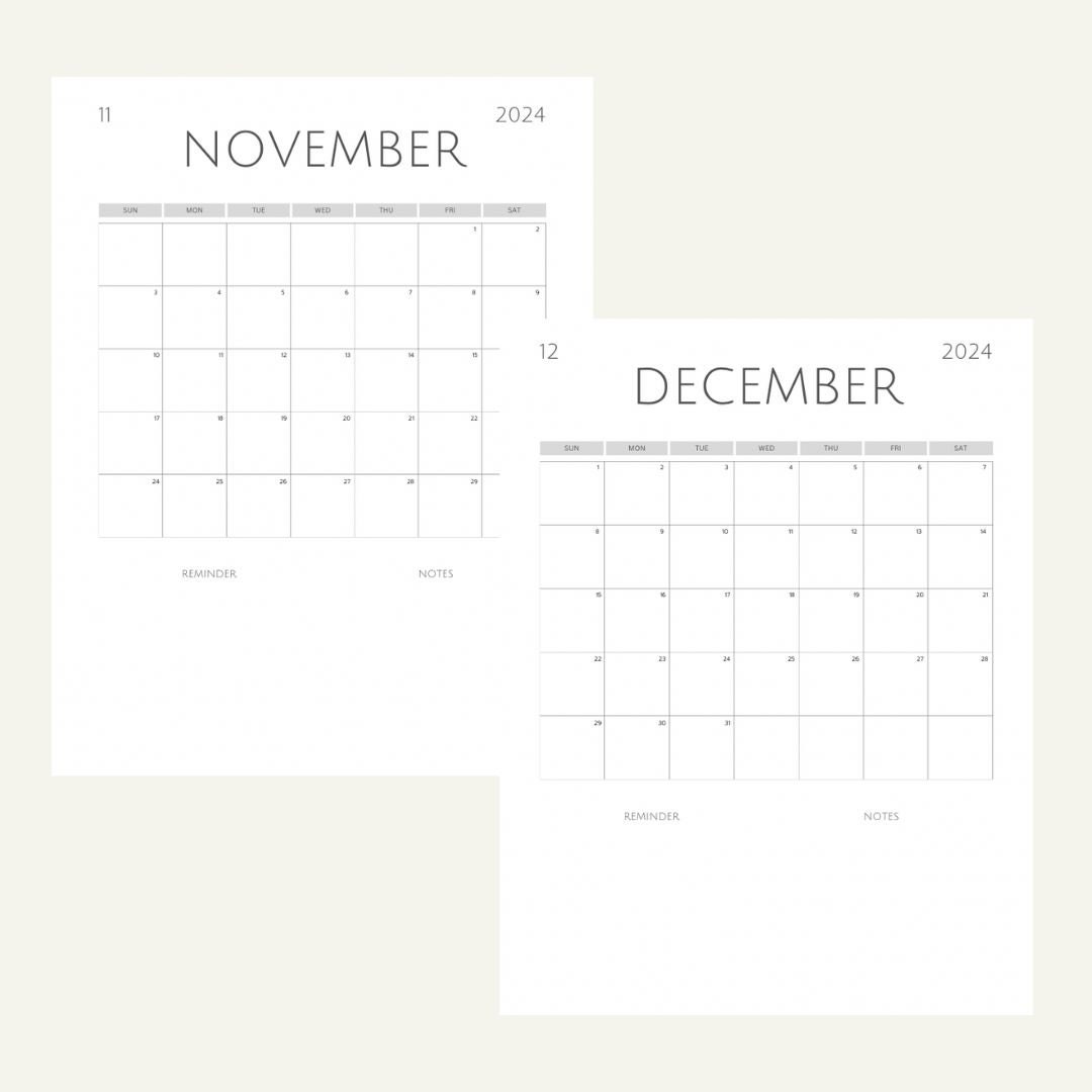 Downloadable, Digital PDF: 2024 Calendar Planner - Etsy
