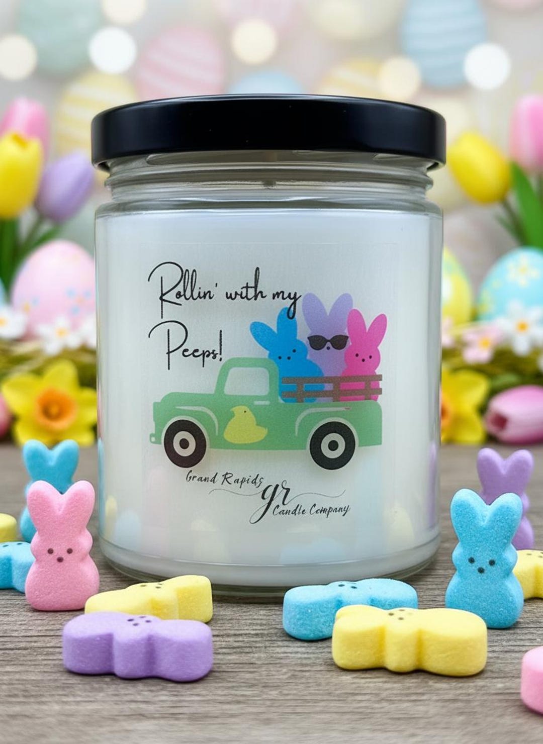 Rollin’ With My Peeps. 9 Ounce Soy Blend Easter Candle Marshmallow - Etsy