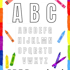 ABC Digital Download Upper Case Letters Coloring Preschool Kindergarten ...