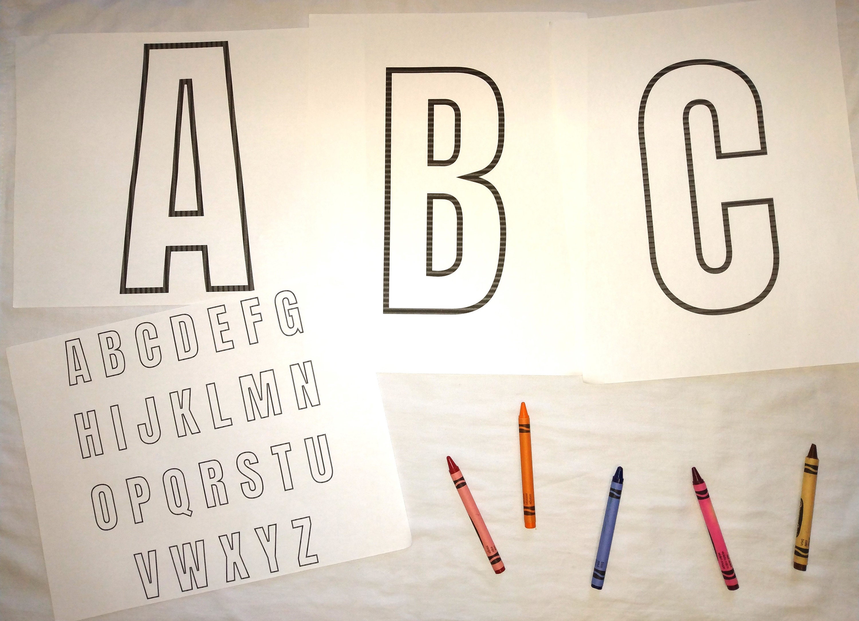 ABC Digital Download Upper Case Letters Coloring Preschool Kindergarten ...