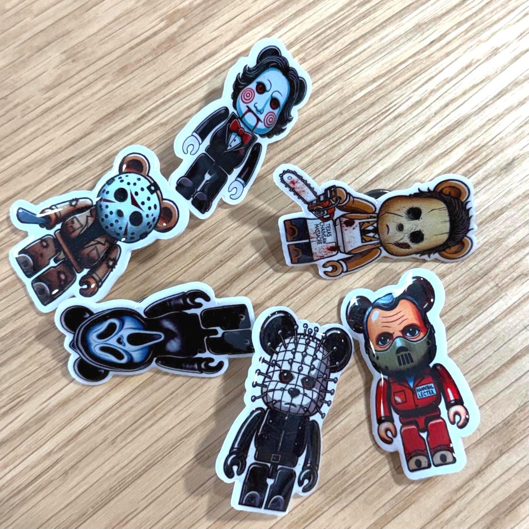 UV Resin Horror Bear Pins Set – Creepy Killer Teddy Slasher Characters ...