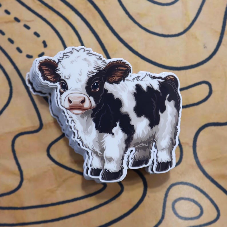 Highland Cow Sticker - Waterproof Vinyl Decal for Laptop, Water Bottle ...