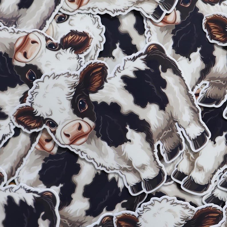 Highland Cow Sticker - Waterproof Vinyl Decal for Laptop, Water Bottle ...