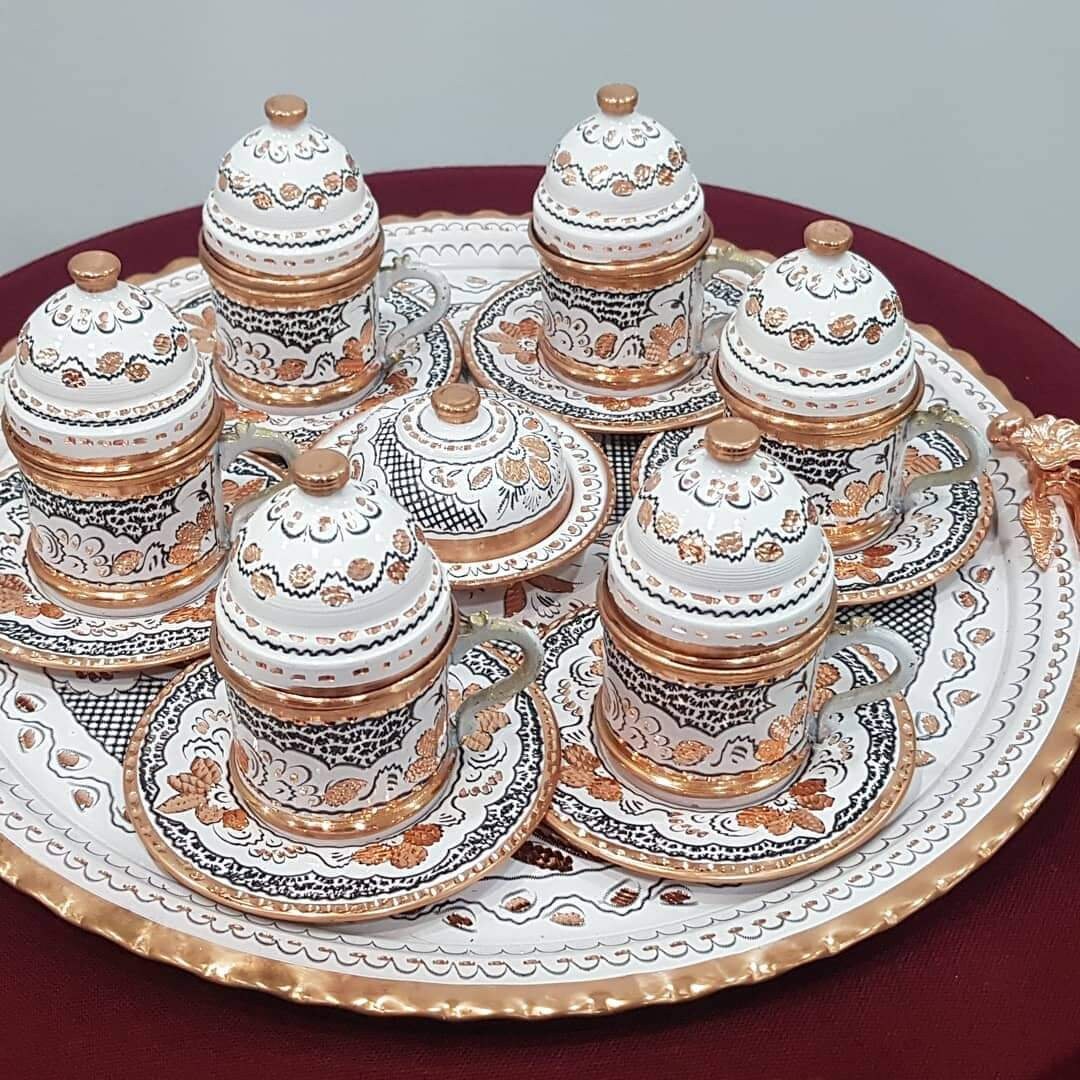 Copper Turkish Coffee Set Turkish Coffee Handmade Sets - Etsy