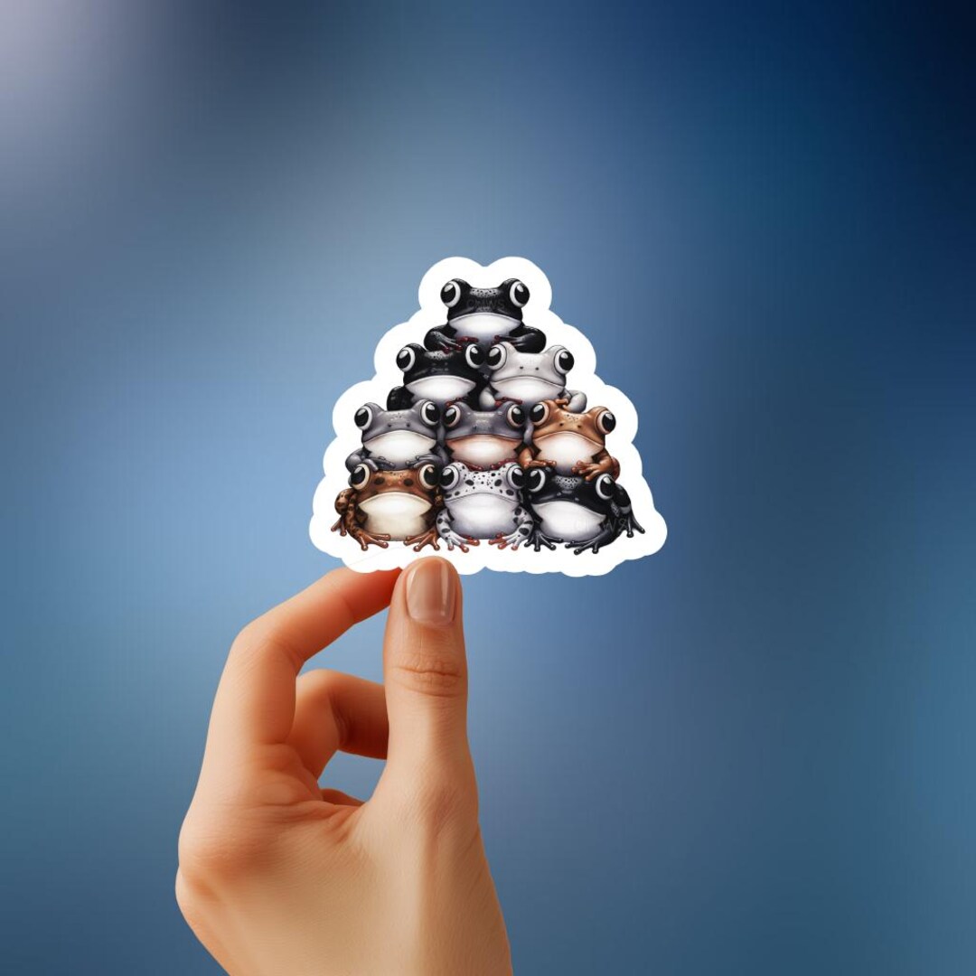 Adorable Frog Pyramid Sticker – Cute & Quirky Froggy Stack for Frog ...