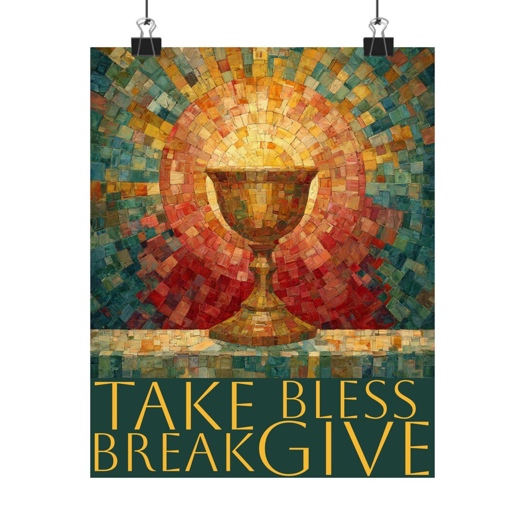 Catholic Eucharist Poster: Chalice Mosaic Art, Priest Gift - Etsy