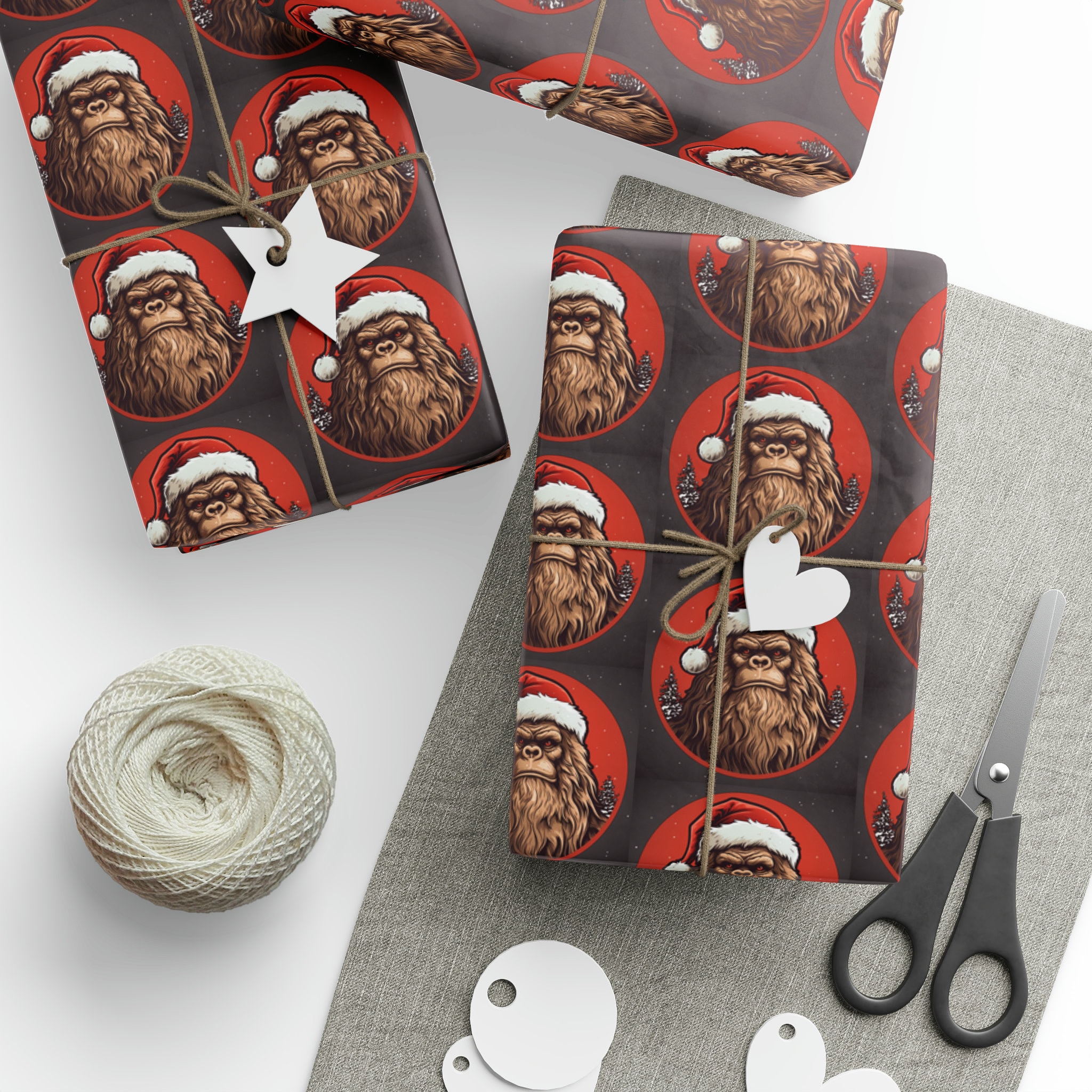 Santa Sasquatch / Bigfoot Christmas Wrapping Papers, Multiple Size ...