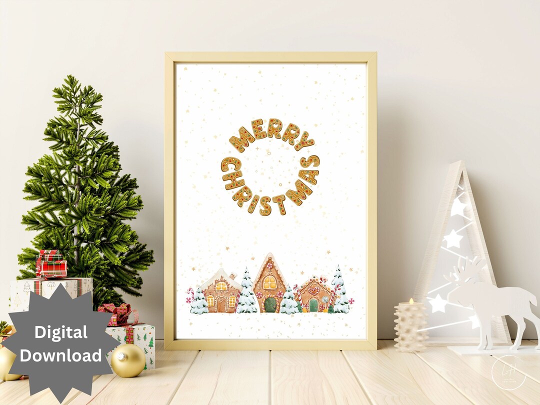 Printable Digital Download. Cute Gingerbread Village During Christmas ...