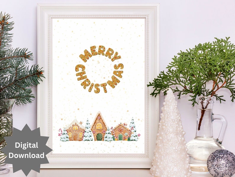 Printable Digital Download. Cute Gingerbread Village During Christmas ...