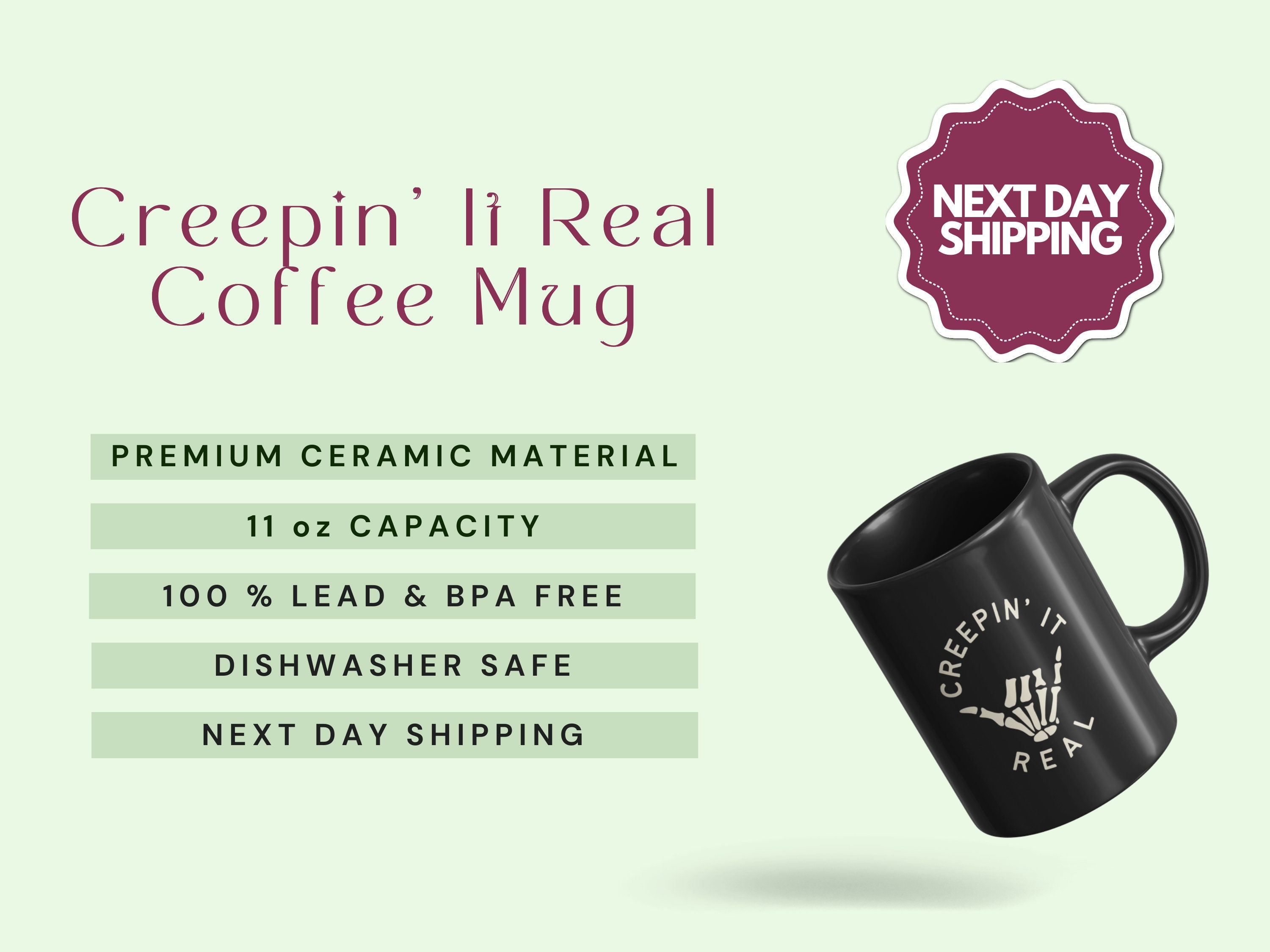 Creepin It Real Hallowen Mug, Spooky Coffee Mug, Creep It Real Coffee ...