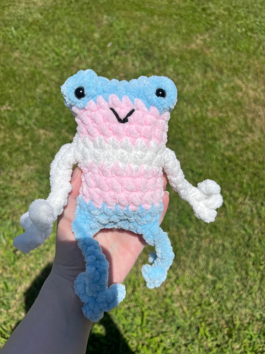 Crochet Trans Pride Leggy Frog Plush - Etsy