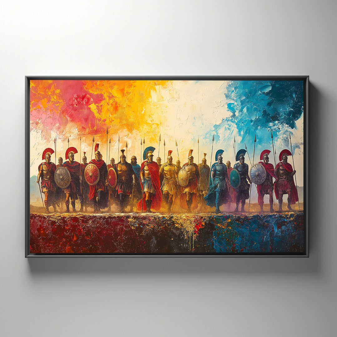 Battle of Thermopylae Horizontal Framed Poster L Abstract Painting L ...