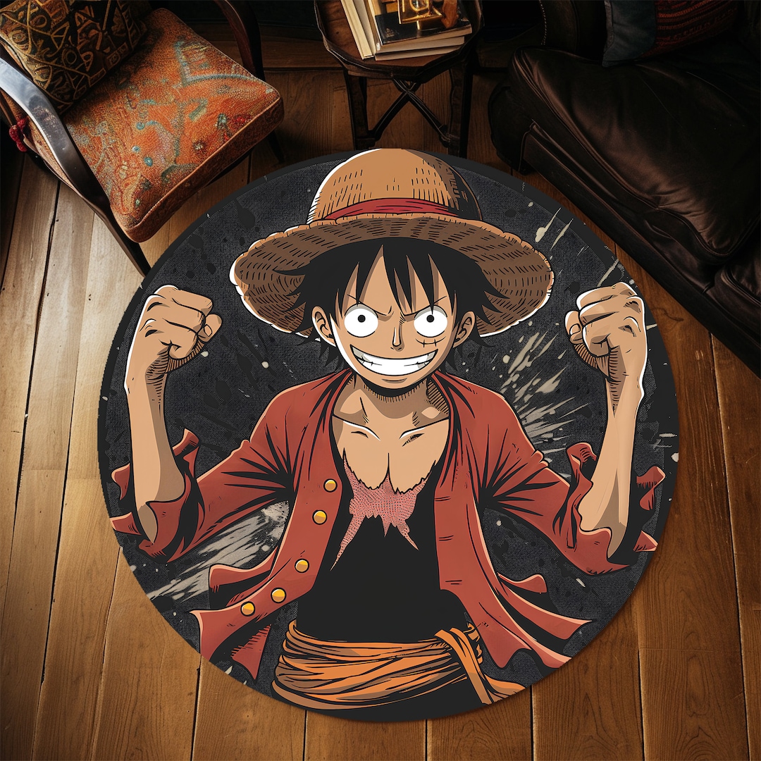 Luffy Anime Round Rug One Piece Area Rug Living Room Decor Bedroom ...
