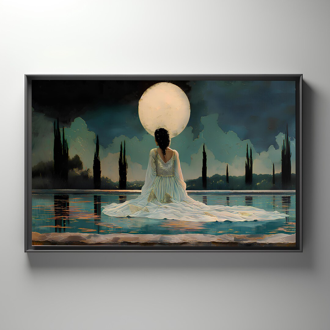 Cleopatra in the Pool Framed Horizontal Poster L Oil Painting on Canvas ...
