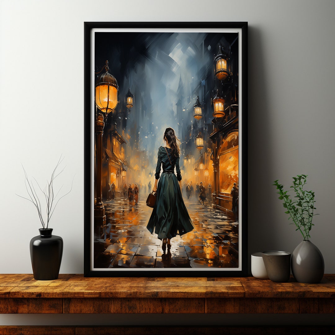 Time Traveling Woman Moment L Dark Academia L Vintage Oil Painting L ...