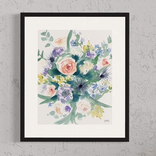 Watercolor Bouquet - Etsy