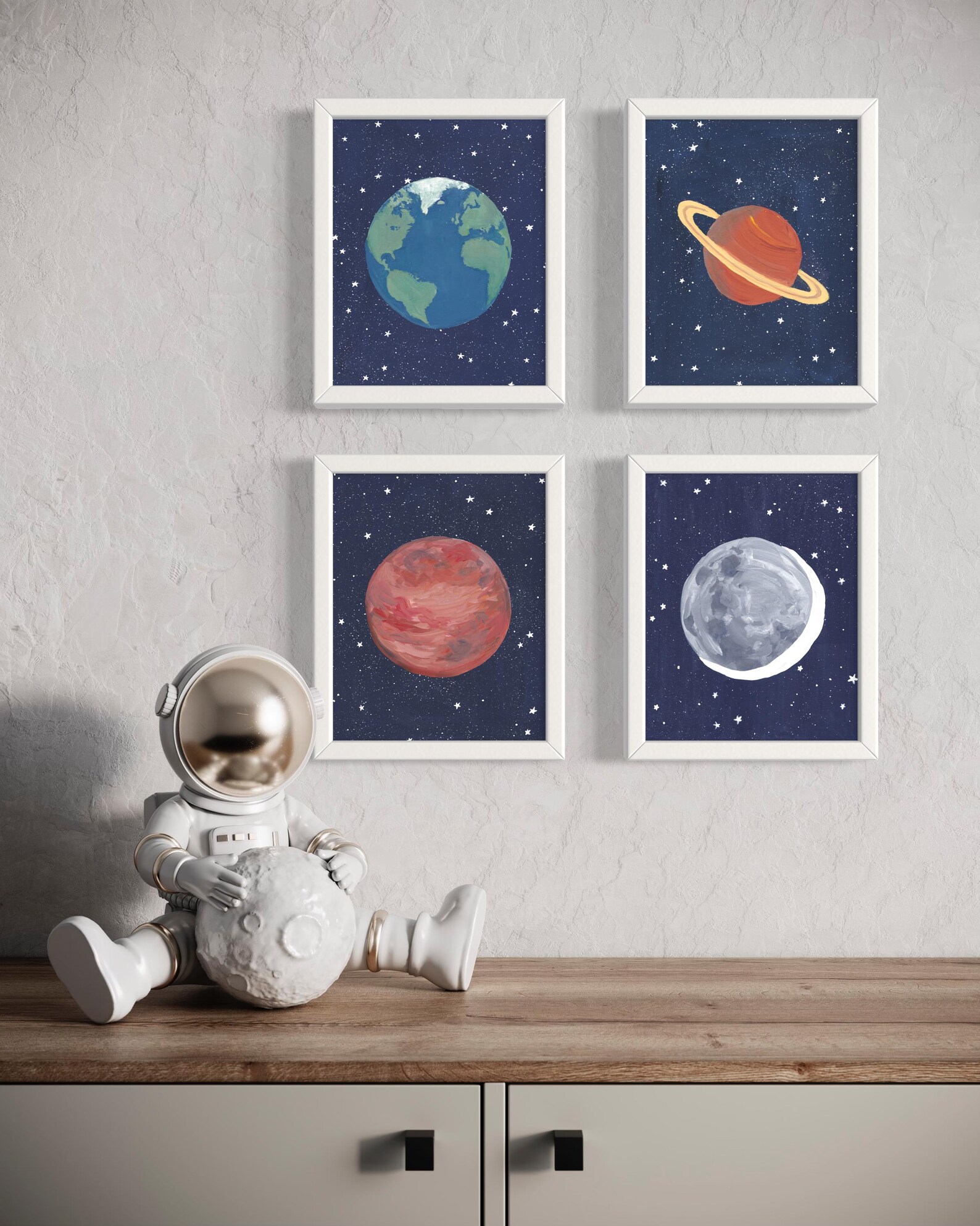 Moon and Stars Outer Space Poster - Etsy