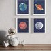 Moon and Stars Outer Space Poster - Etsy
