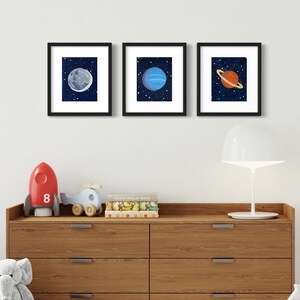 Moon and Stars Outer Space Poster - Etsy