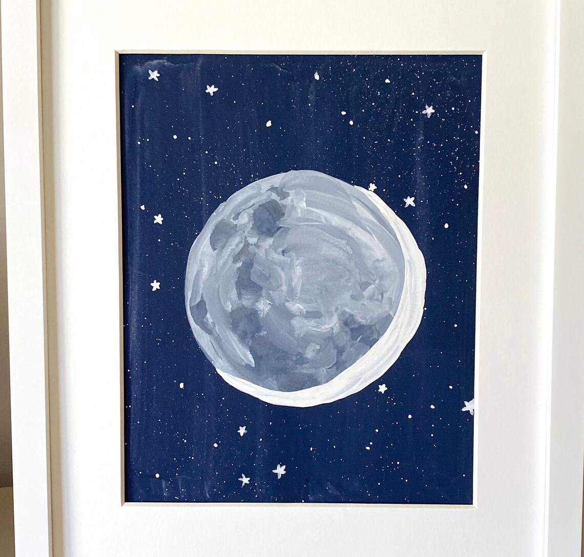Moon and Stars Outer Space Poster - Etsy