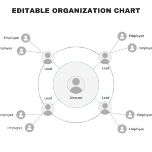 Blue & Grey Org Chart Template: 12 Editable Slides (canva) - Etsy