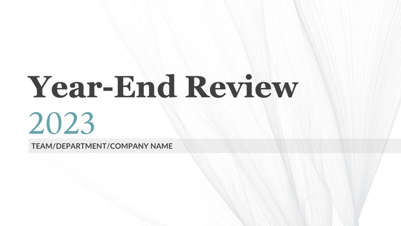 Temploot White Teal Grey Year-end Review Template - Customizable ...