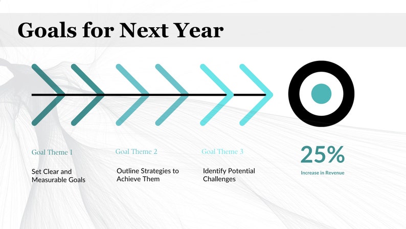 Temploot White Teal Grey Year-end Review Template - Customizable ...