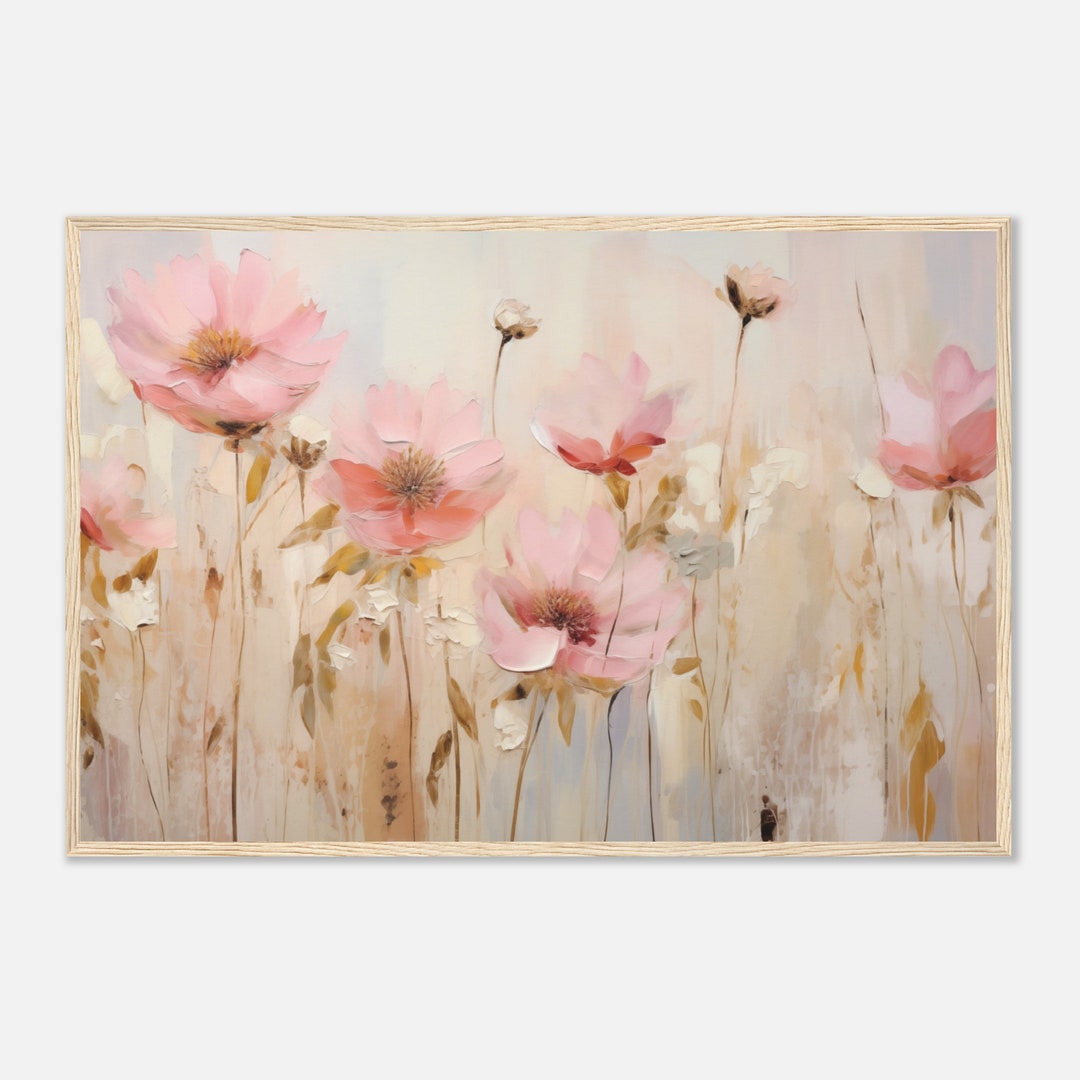 FLORAL WALL ART Soft Harmony Wall Art, Framed Art Print, Floral Home ...