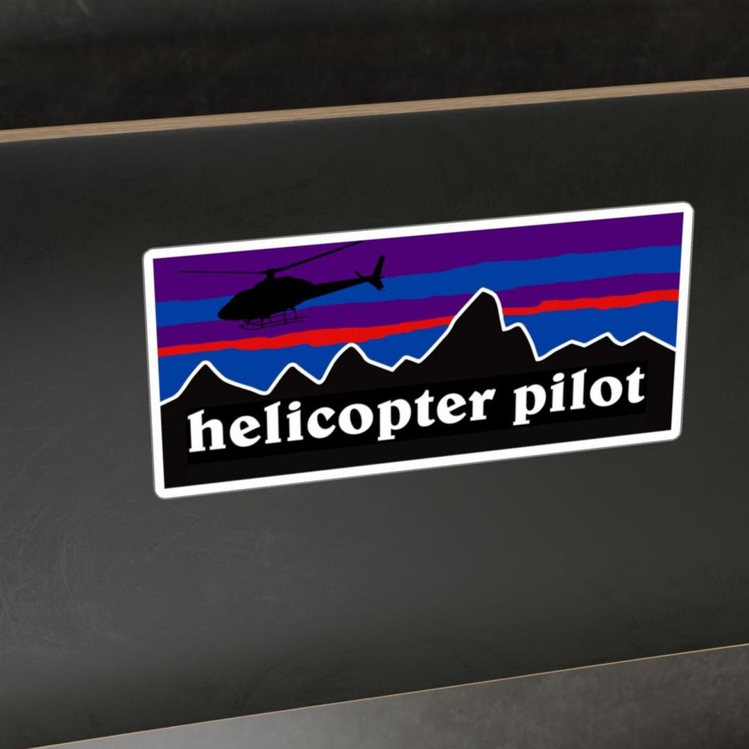 Helicopter Pilot Mountain Sticker - Etsy