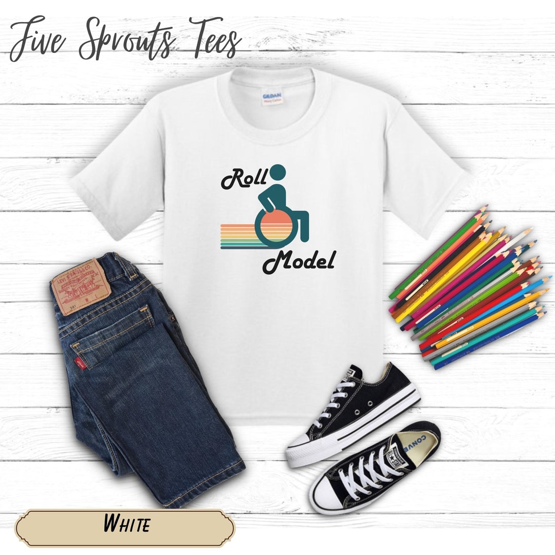 Kids Roll Model Wheelchair User T Shirt Childrens Physical Disability ...