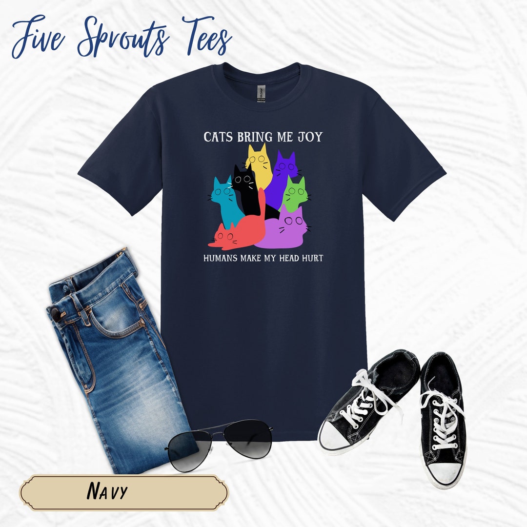 Cats Bring Me Joy T-shirt: Introvert Cat Lover Tee - Etsy