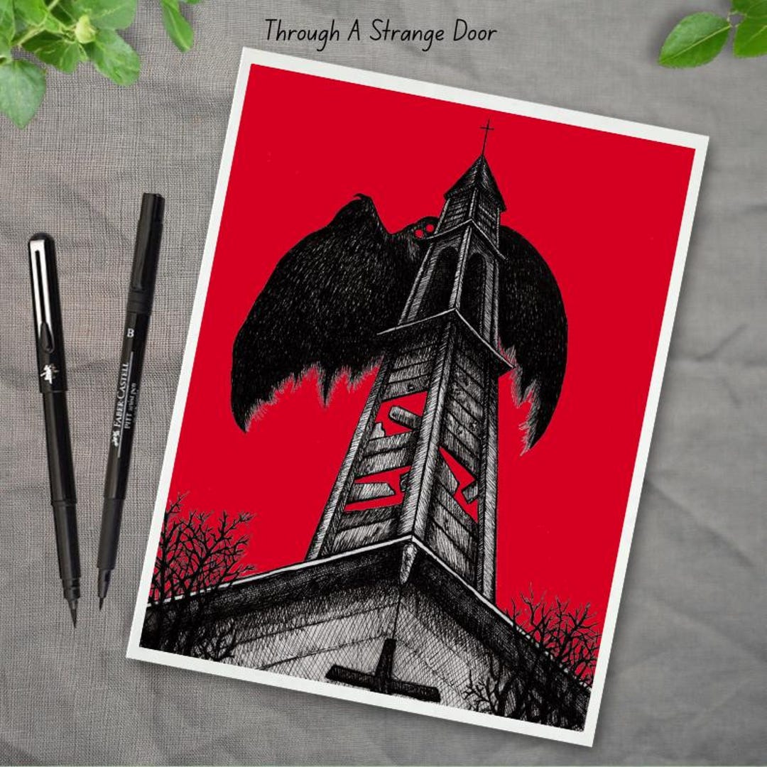 Mothman Art Print | Cryptid Wall Art | West Virginia Folklore - Etsy