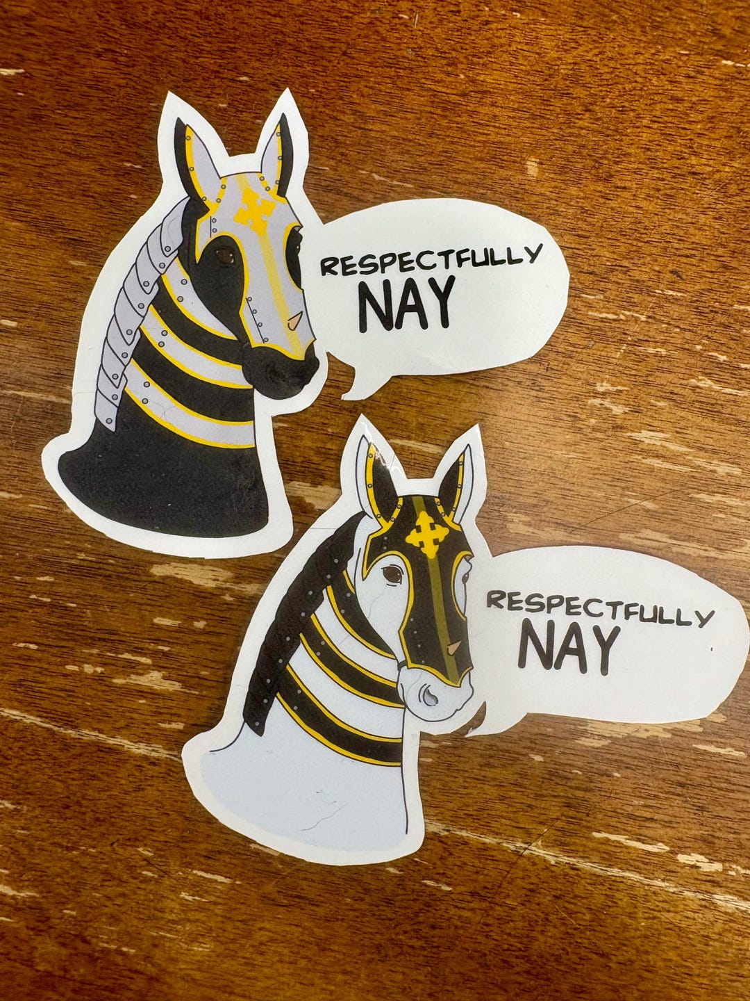 Medievel Horse Nay Stickers, Funny Respectfully Nay Waterproof Vinyl ...