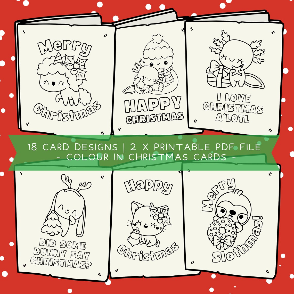Kids Printable Colour in Christmas Cards Children's Christmas ...