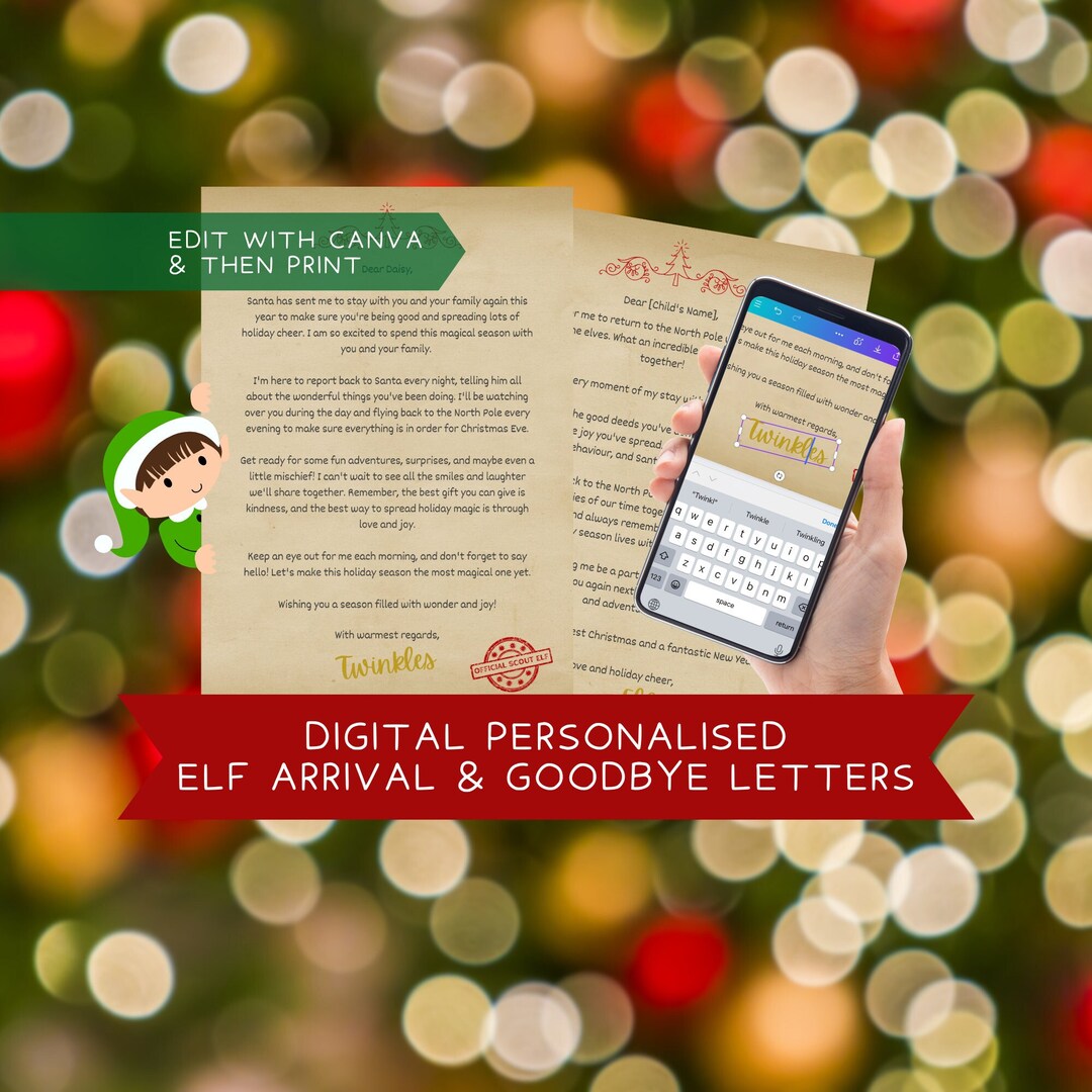 Editable Elf Arrival and Goodbye Letters Personalised Christmas Elf ...