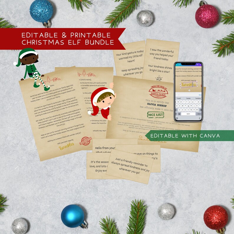 Editable Elf Activity Kit Bundle Elf Arrival Letter Nice - Etsy