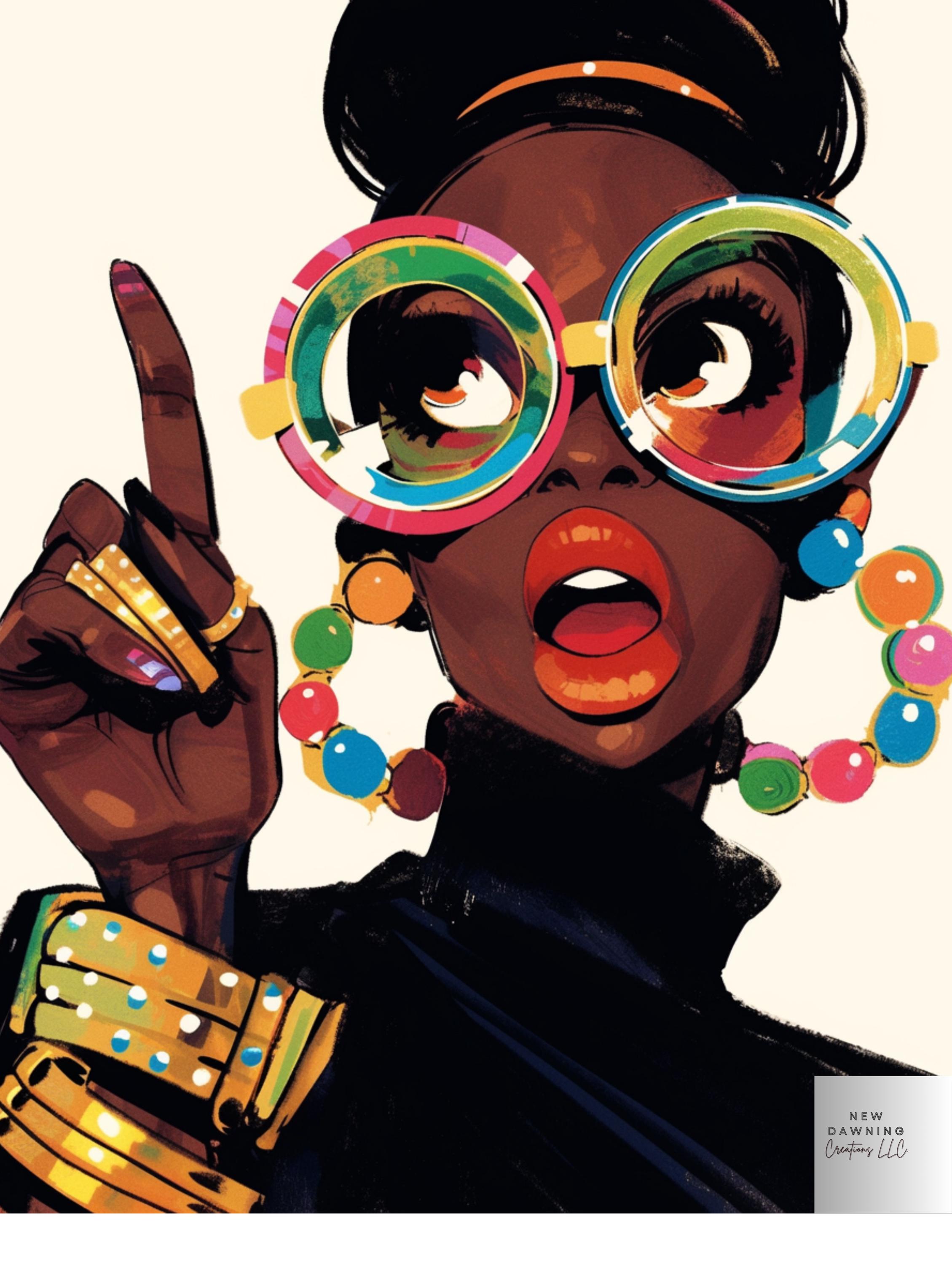 Pop Art Diva Illustration: Retro Colorful Portrait (digital Download ...