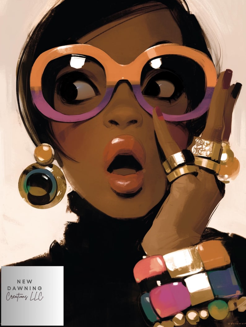 Glamorous Diva Art Print: Bold Makeup Illustration (PNG Digital ...
