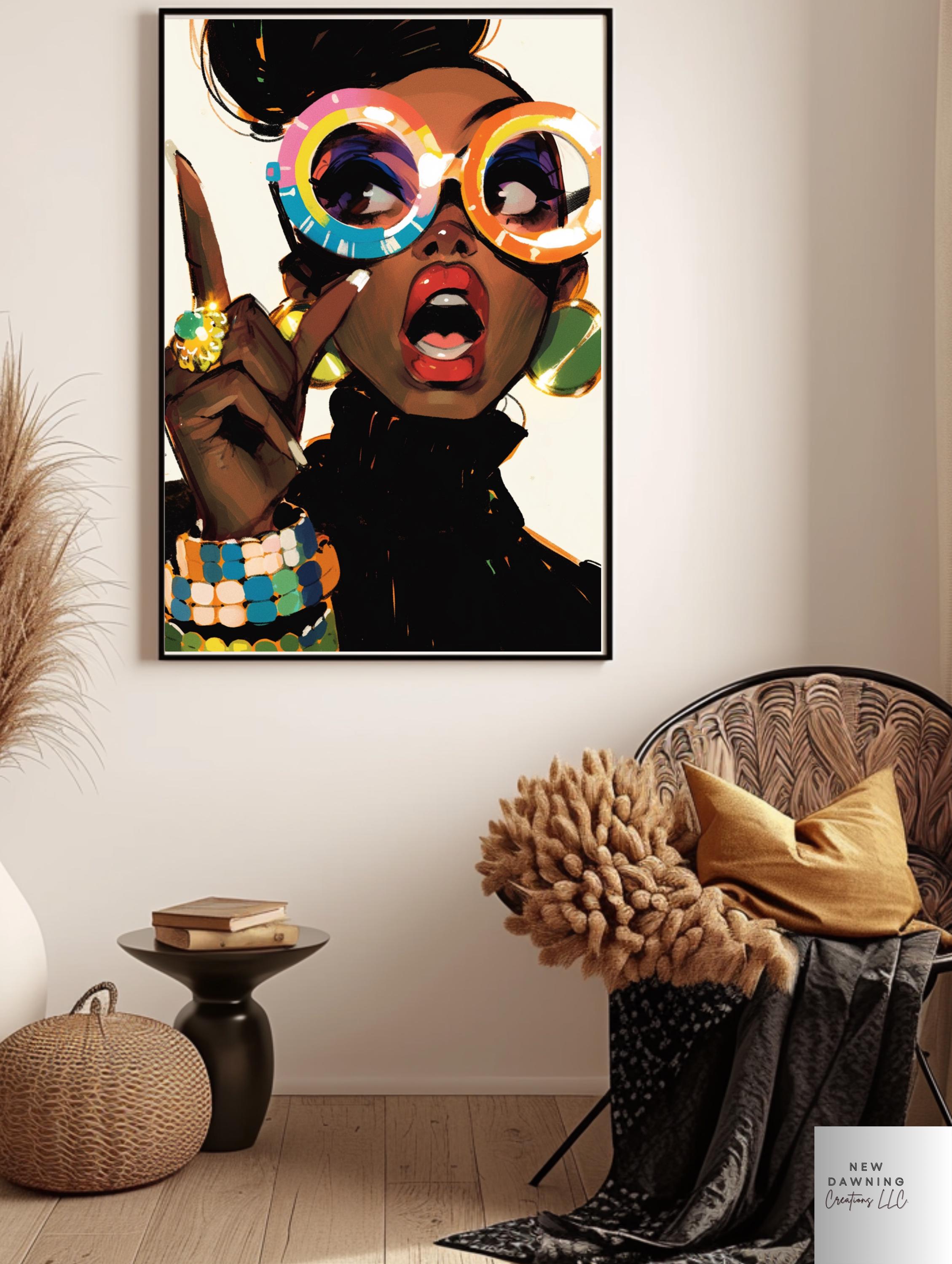 Pop Art Diva Illustration: Retro Colorful Portrait (digital Download ...