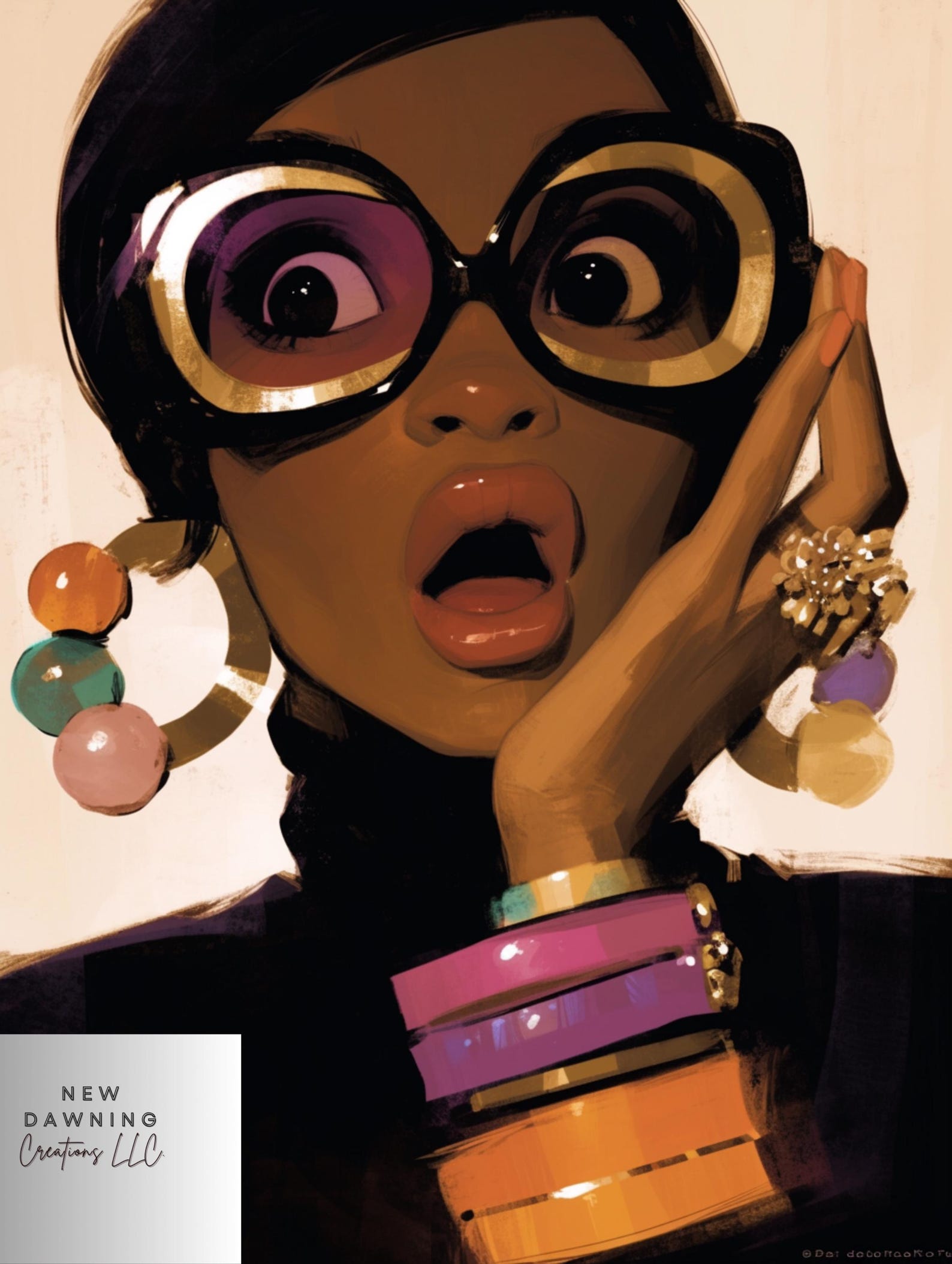 Glamorous Diva Art Print: Bold Makeup Illustration (PNG Digital ...
