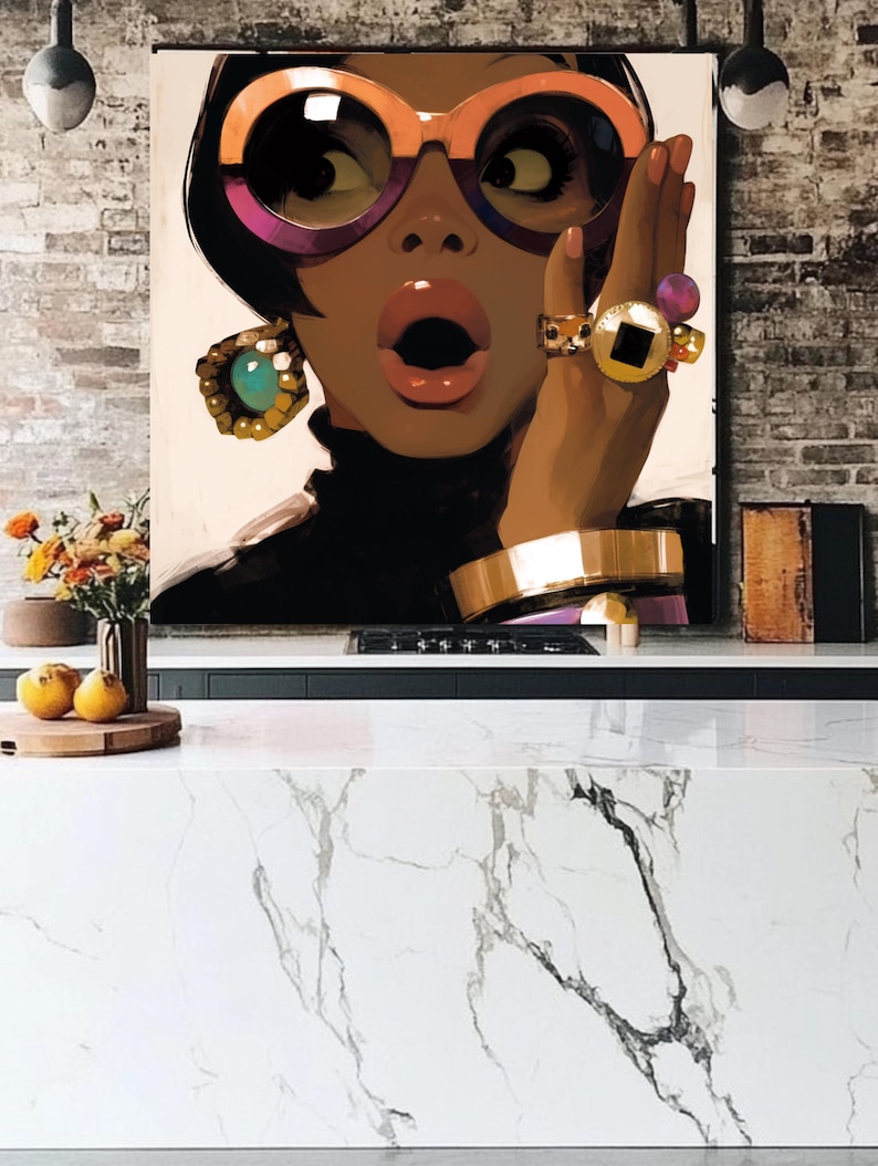 Glamorous Diva Art Print: Bold Makeup Illustration (PNG Digital ...