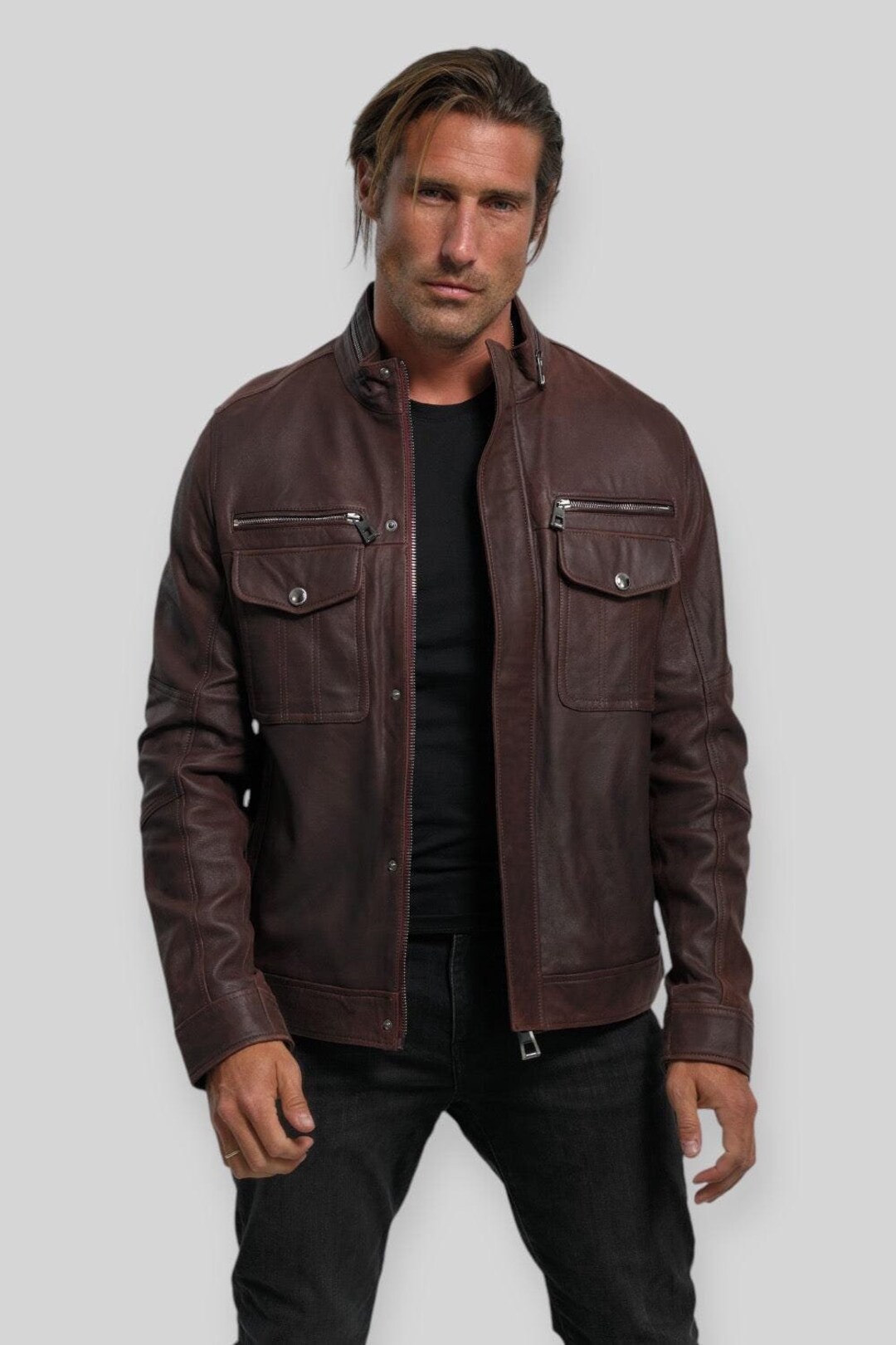 Angelo Quilted Leather Jacket - Etsy