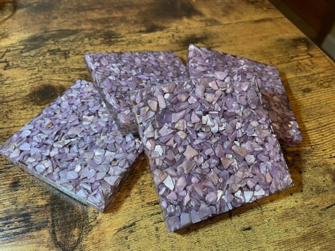 Seashell Coasters, Set of 4 Seashell Chip Coasters, Beach Decor ...